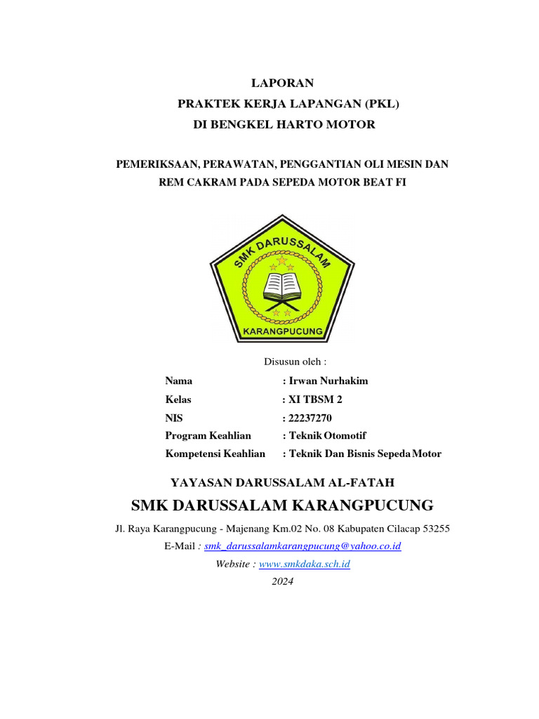 Lap PKL Irwan Nurhakim Fix | PDF