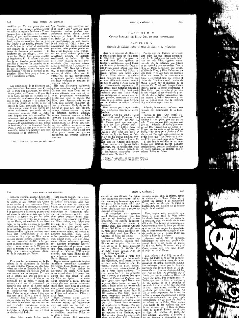 Sabelio y Arrio en la Suma contra Gentiles | PDF