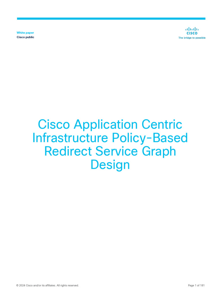 Cisco Application Centric Infrastructure Policy-Based Redirect Service ...