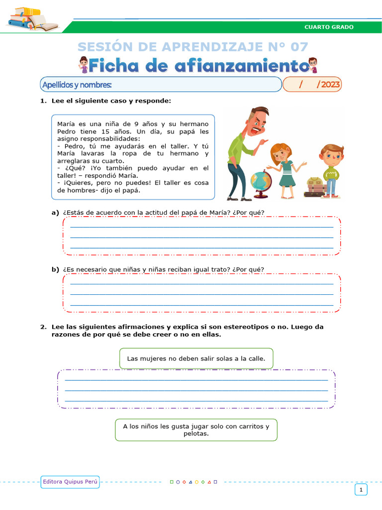 Anexo de Sesiones de Aprendizaje - EDA II Semana 2 - Editora Quipus Perú | PDF | Perú | Evaluación
