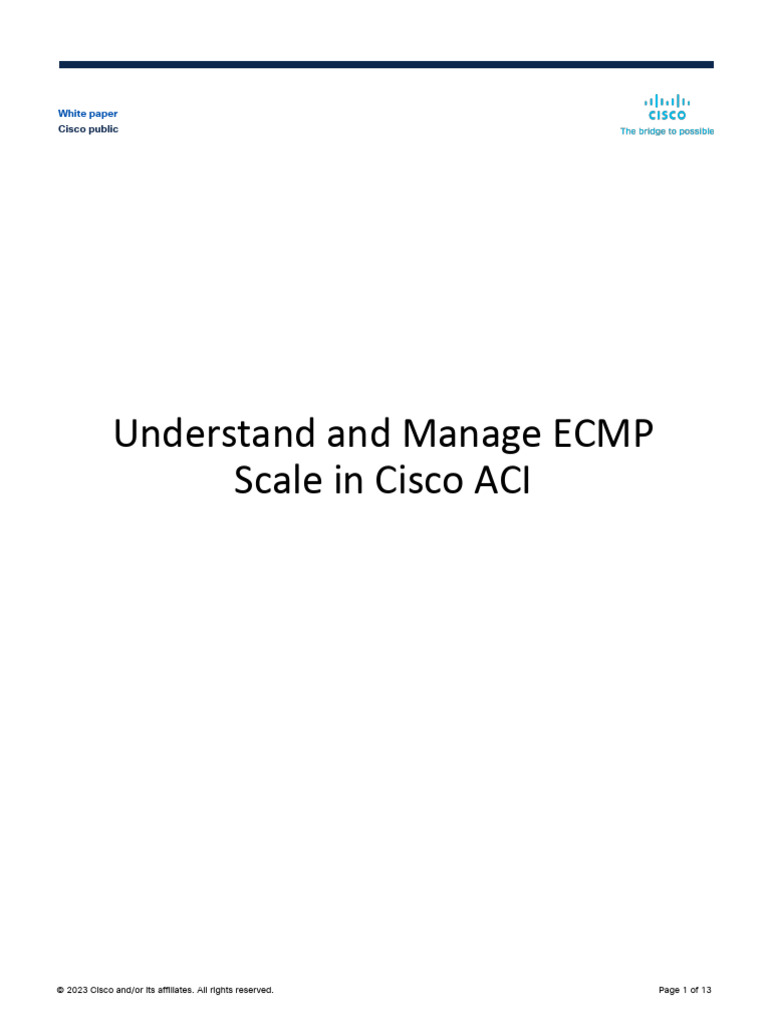 Understand and Manage ECMP Scale in Cisco ACI | PDF | Routing | Ip Address