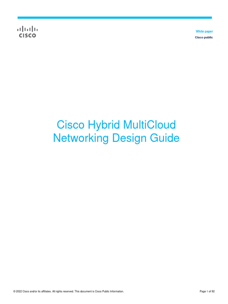 Cisco Hybrid MultiCloud Networking Design Guide | Download Free PDF ...
