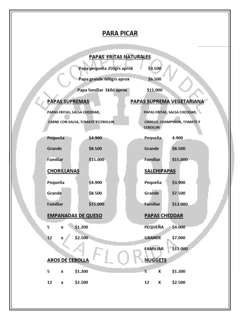 Carta tío coco 2023-1-1 | PDF | Hamburguesas | filete