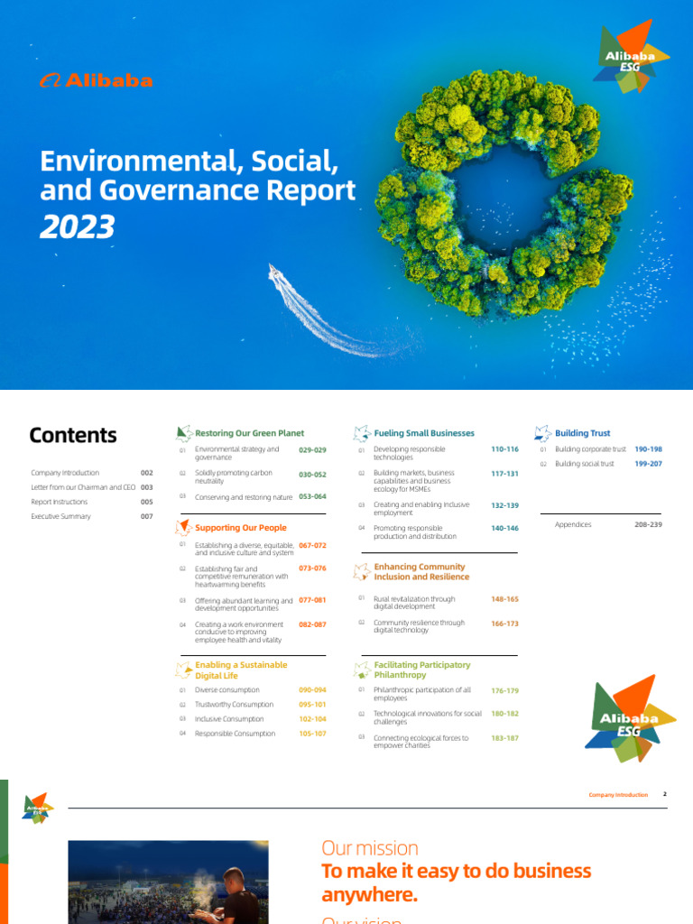 2023 Alibaba ESG Report-Final | PDF | Sustainability | Low Carbon Economy