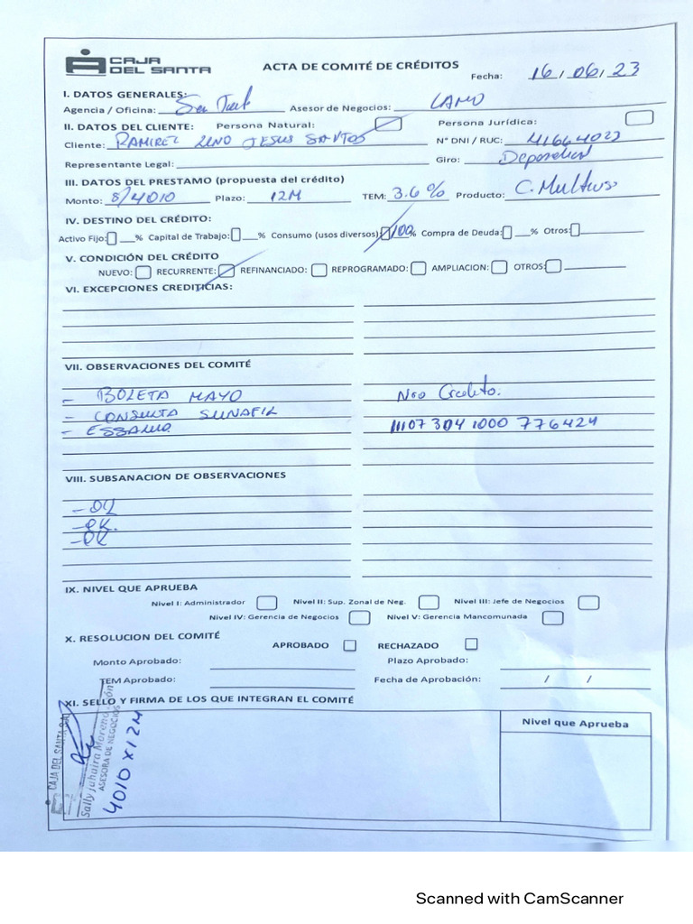 acta de comité RAMIREZ LINO JESUS | PDF