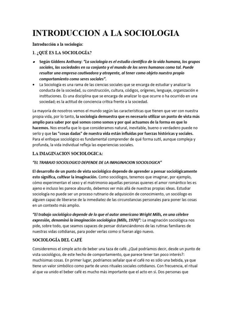 MES1 INTRODUCCION A LA SOCIOLOGIA (Resumen) | PDF | Emile Durkheim | Sociología