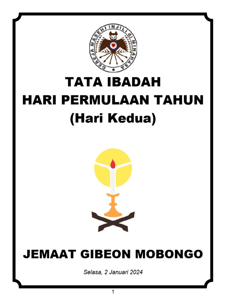 Tata Ibadah Tahun Baru Gibeon Mobongo | PDF