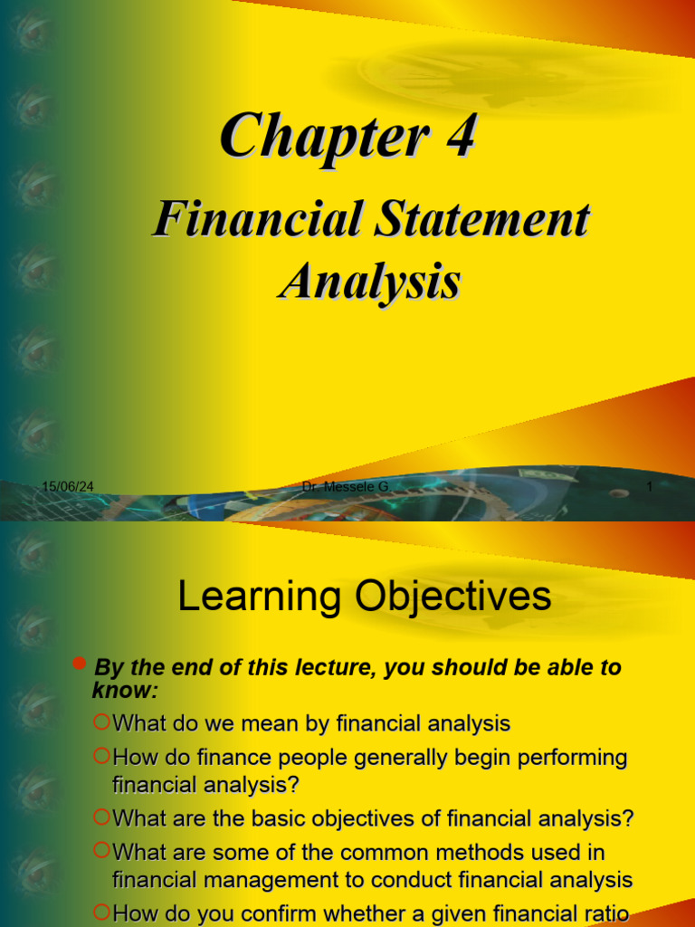 Chapter 3 Financial Analysis | PDF | Price–Earnings Ratio | Dividend