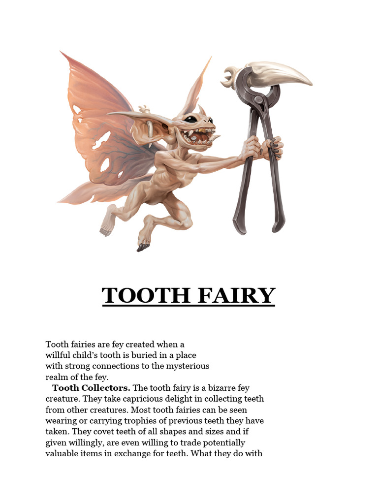 Tooth Fairy: Fey Creatures Explained | PDF | Tooth | Fairies