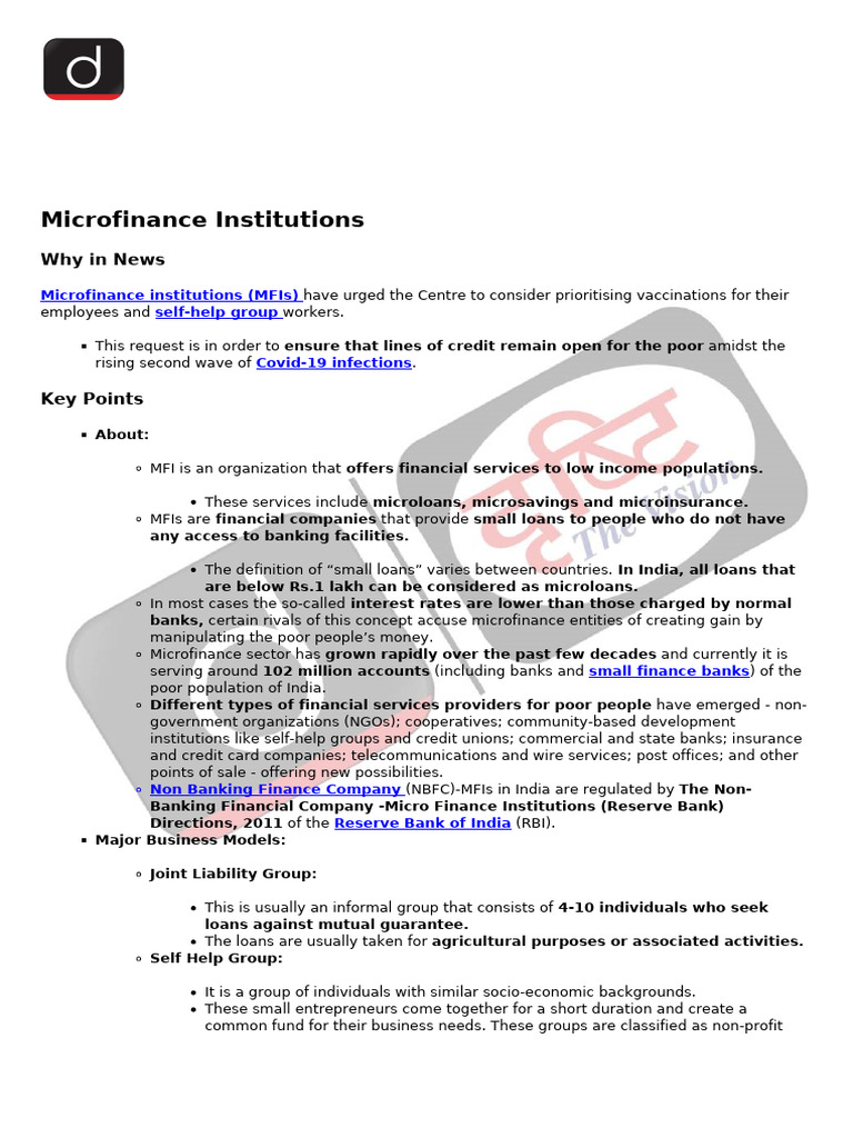 microfinance | Download Free PDF | Microfinance | Microcredit