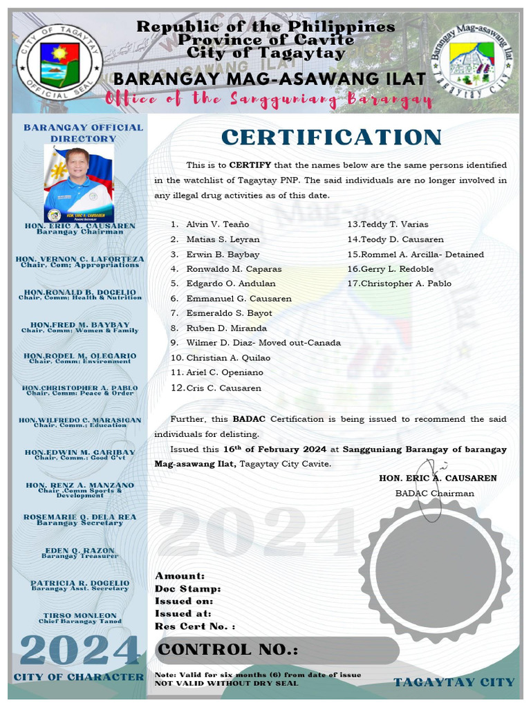 Mag Asawang Ilat Badac Certification | PDF