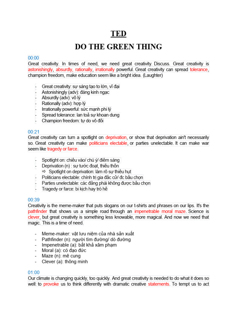 Do The Green Thing | PDF