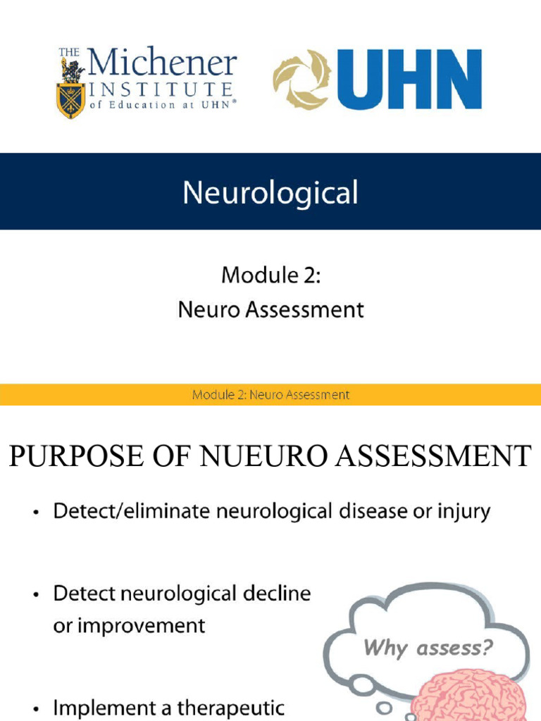 Neuro Assessment Slides | PDF | Coma | Causes Of Death