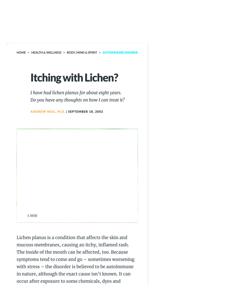 Itching With Lichen? | PDF | Medical Specialties | Medicine
