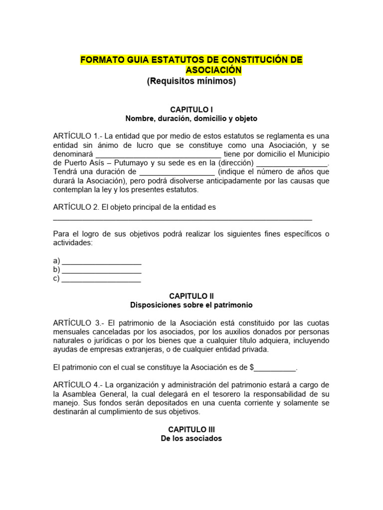 Modelo Estatutos Asociacion 2 | PDF | Liquidación | Junta Directiva