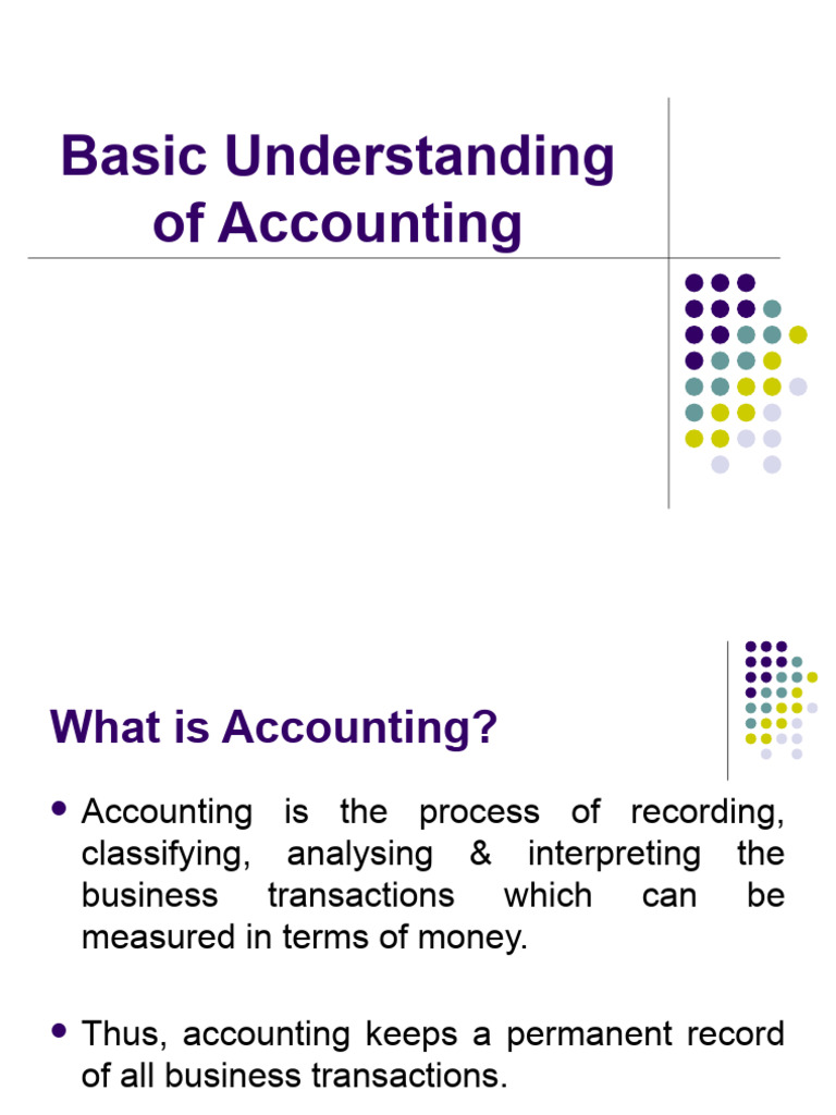 Basic Understanding of Accounting | Download Free PDF | Debits And ...