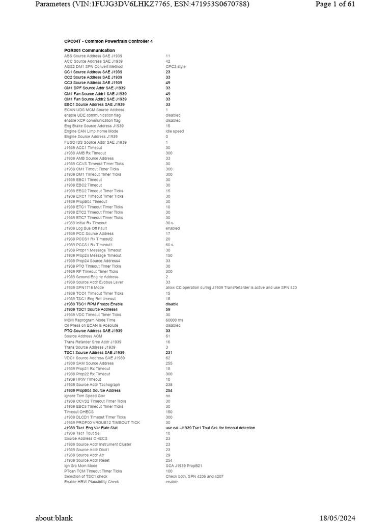 PARAMETROS ORG - 114sd | PDF | Brake | Throttle