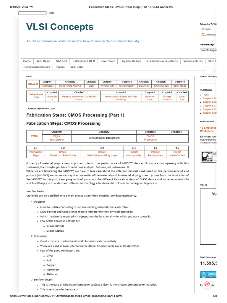 CMOS Fabrication Steps Overview | PDF | Photolithography | Semiconductor Device Fabrication