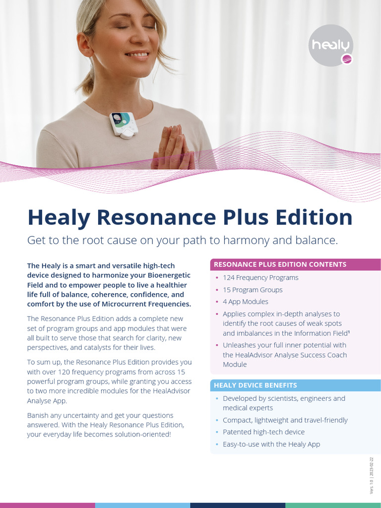 healy-resonance-plus-device | PDF | Medical Diagnosis | Information