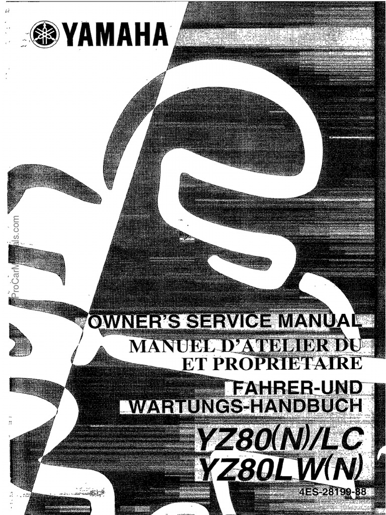 Yamaha Yz80 N LC or LW N 2001 Owners Manual | PDF
