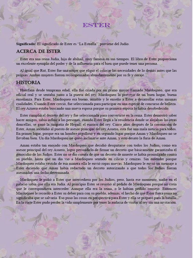 Historia de Ester | PDF | Esther