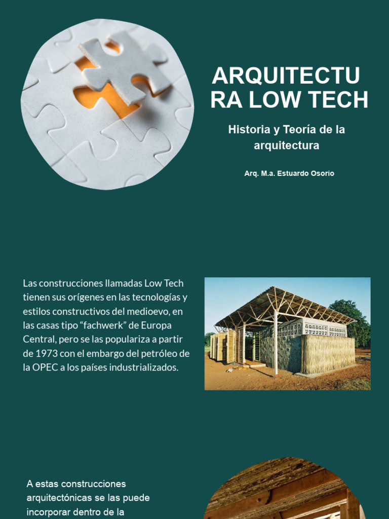13 SEMANA Arquitectura Low Tech | Descargar gratis PDF | Sustentabilidad | Arquitecto