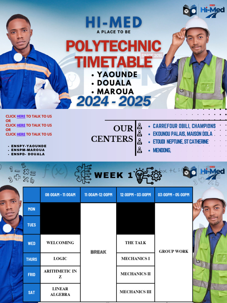 Hi Med Polytech Timetable 2 | PDF | Mathematics | Physics