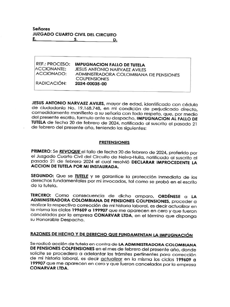 IMPUGNACION FALLO | PDF