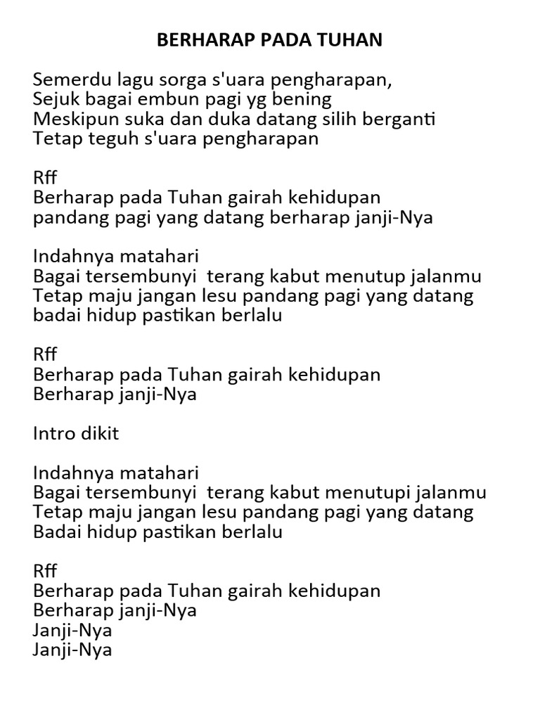 Berharap Pada Tuhan | PDF