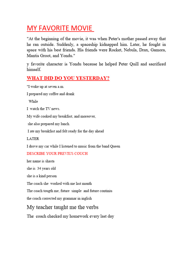 My Favorite Movie | PDF | Mystery, Thriller & Crime Fiction | General ...