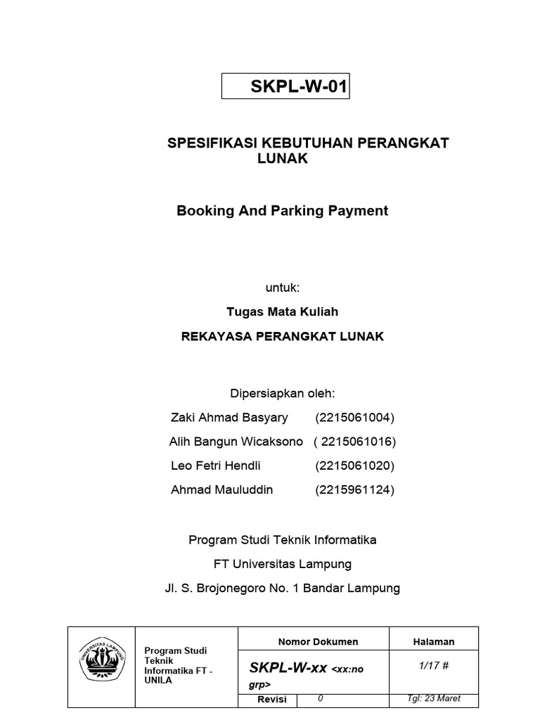 SKPL Booking and Parking Payment | PDF | Komputer