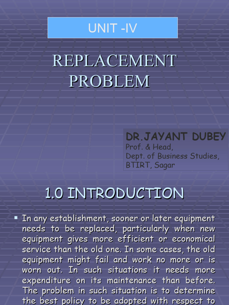 Optimal Equipment Replacement Strategies | PDF | Discounting | Policy