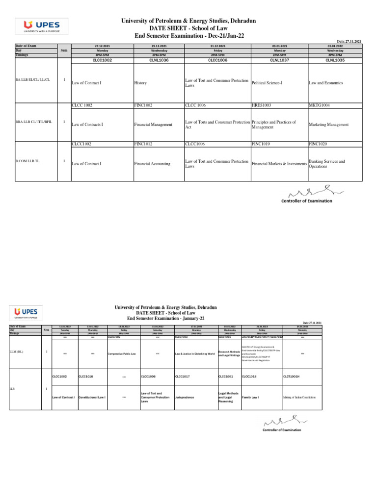 SOL - I SEM - Date Sheet (UG) End Sem Dec Exam 2021 | Download Free PDF ... SOL - I SEM - Date Sheet (UG) End Sem Dec Exam 2021 | Download Free PDF ...