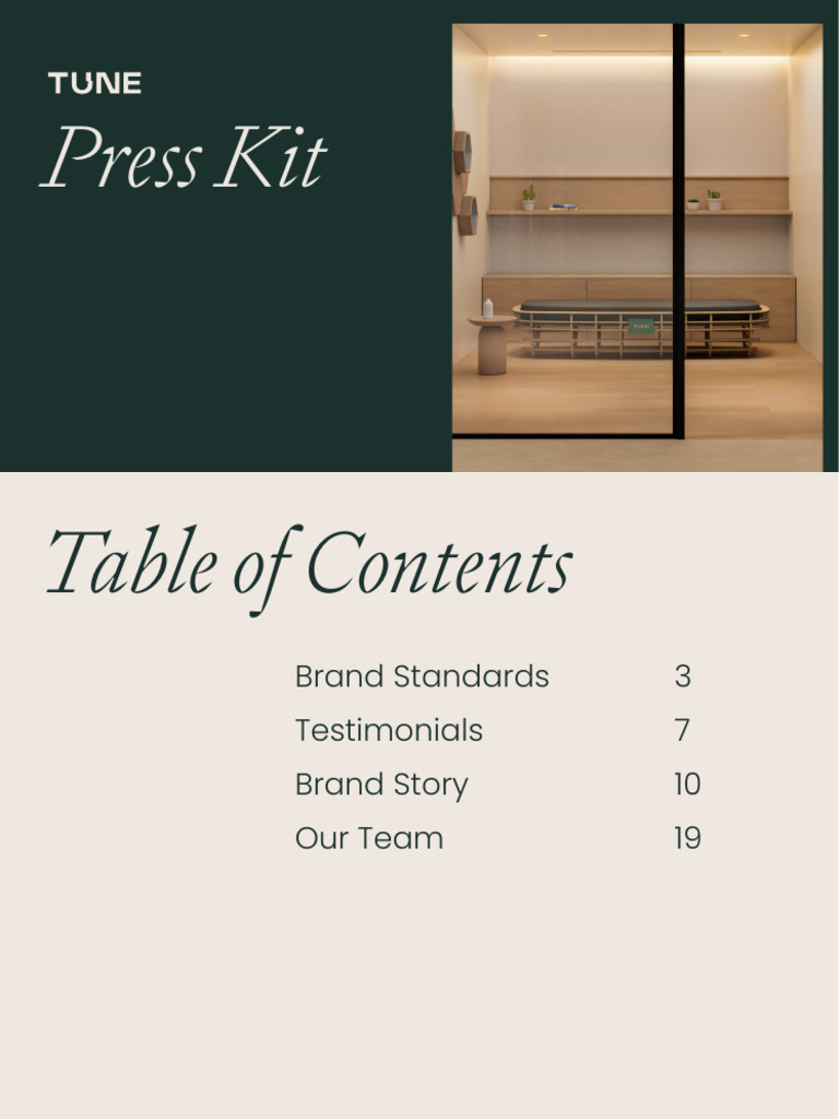 TUNE Press Kit | PDF | Health Professional | Stress (Biology)