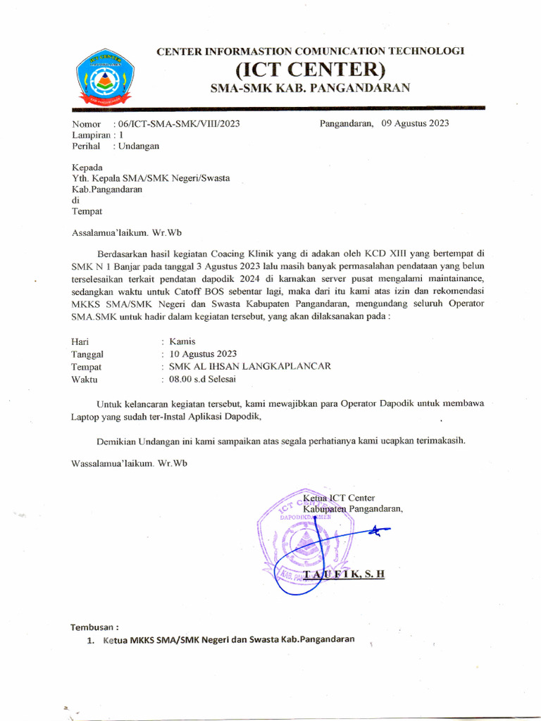 Surat Undangan Kegiatan Pdf