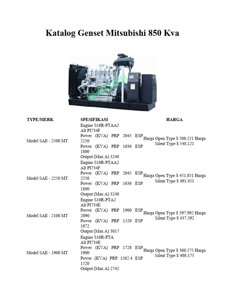 Katalog Genset | Download Free PDF | Power (Physics) | Electric Power