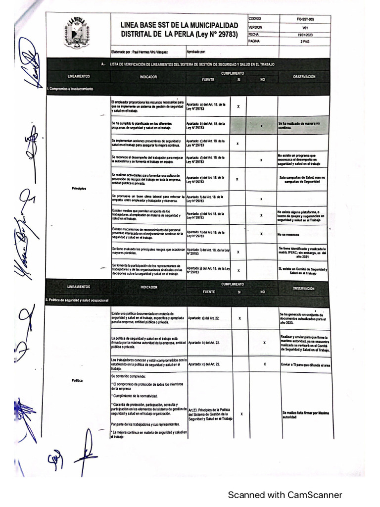 Linea Base de Seguridad y Salud en El Trabajo SST | PDF