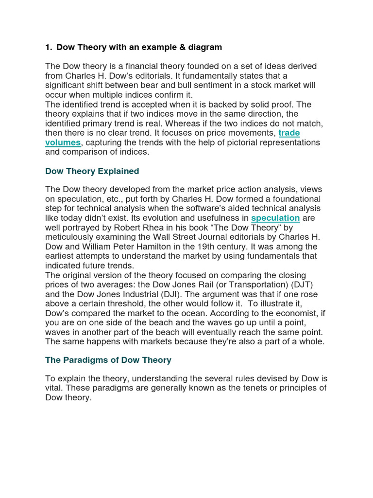 Dow Theory & Random Walk Theory Explained | PDF | Efficient Market ...