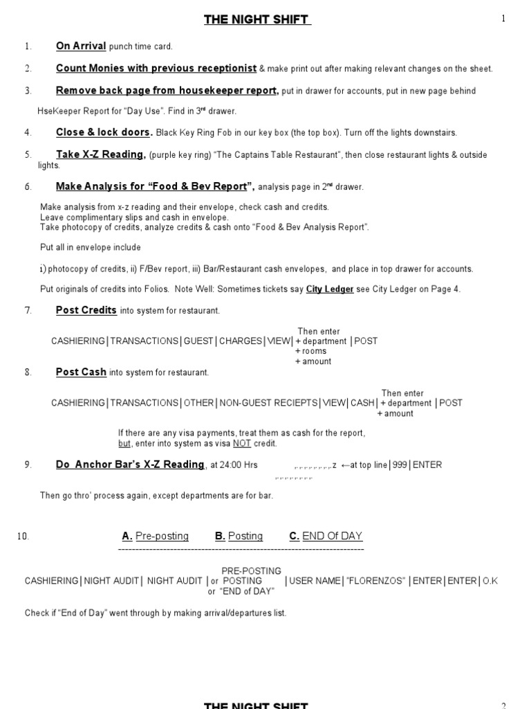 8 Night Shift Notes | PDF | Cheque | Payments