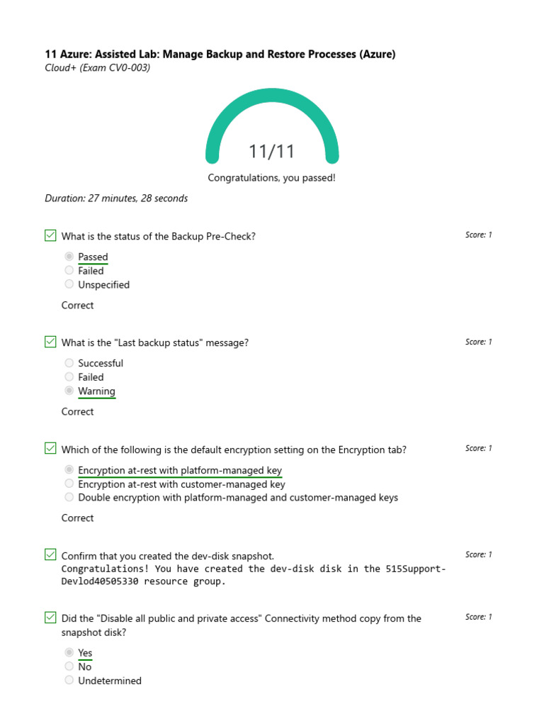 Azure lab 11 | PDF | Backup | Data