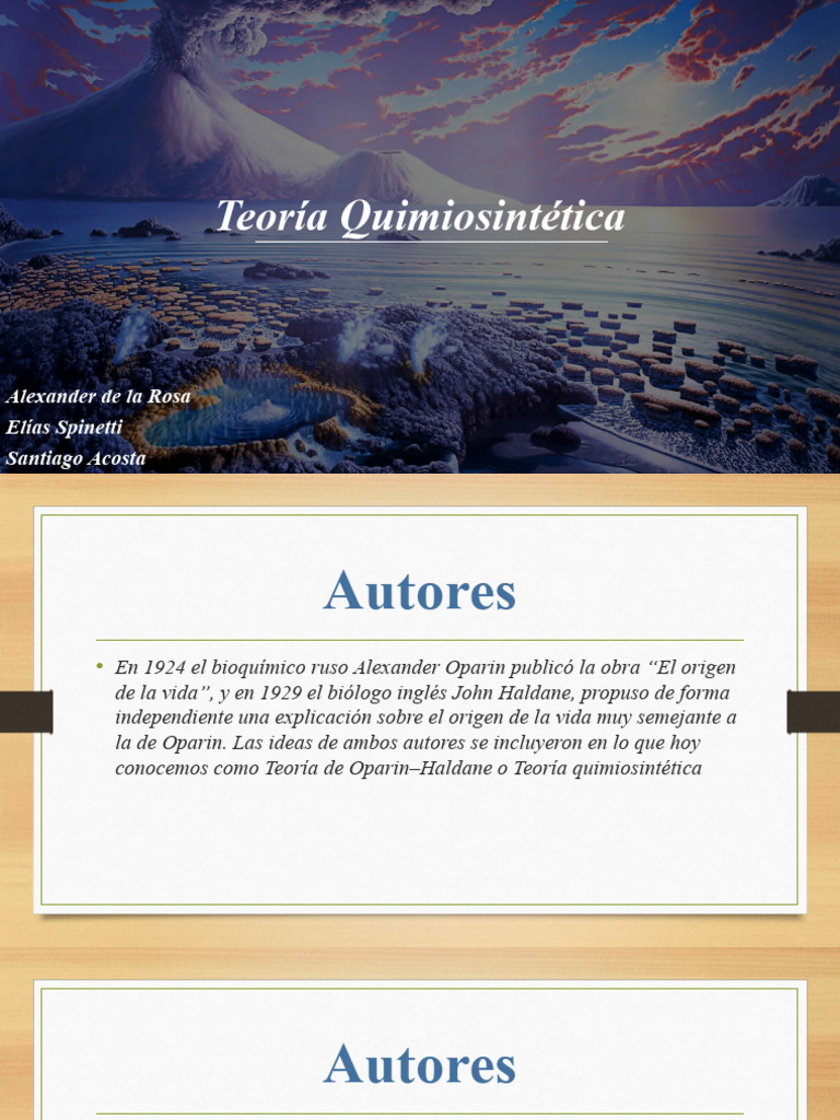 Teoría Quimiosintética: Origen de la Vida | PDF | Química | Naturaleza
