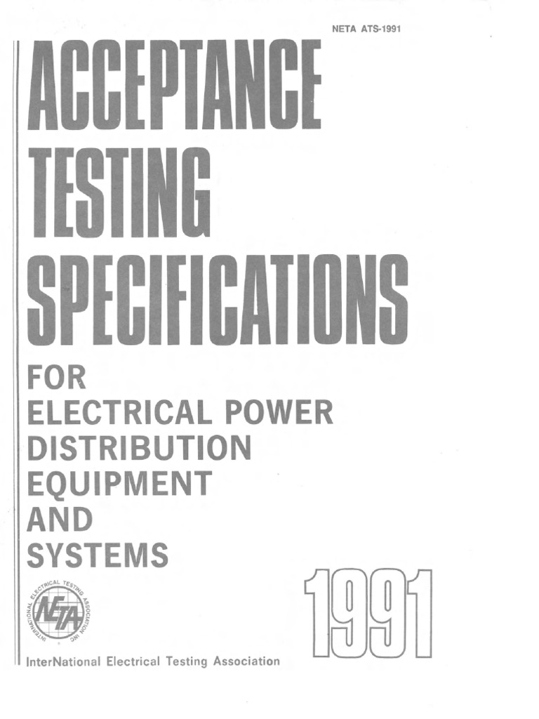 NETA ATS-1991 Acceptance Testing Specs | PDF