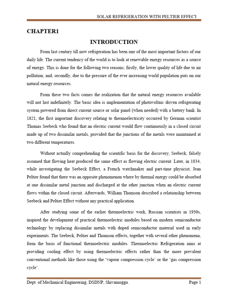 Solar Refrigeration System by Using Peltier Module | PDF | Applied And Interdisciplinary Physics ...