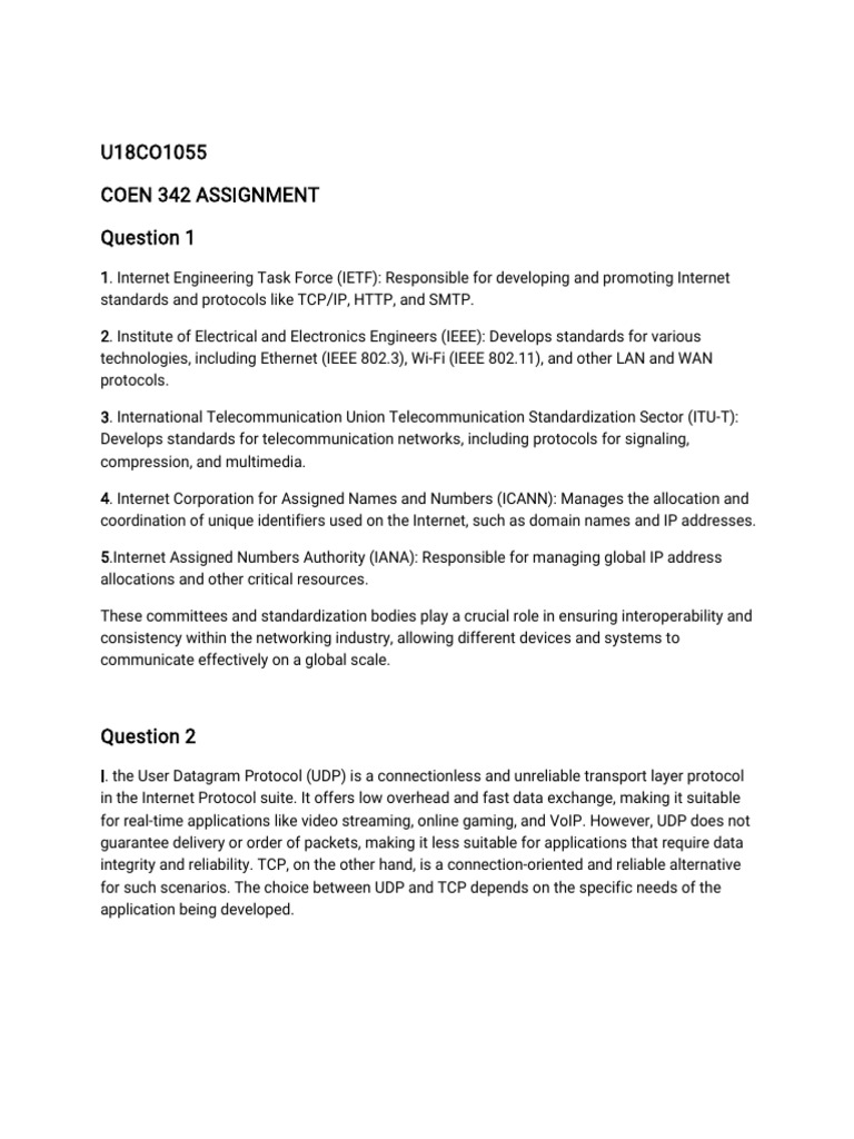 U18CO1055 342 Assignment | PDF | Computer Network | Port (Computer Networking)