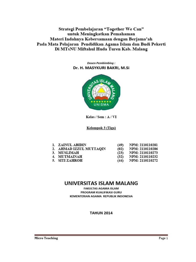 Strategi Pembelajaran 'Together We Can' - 2 | PDF