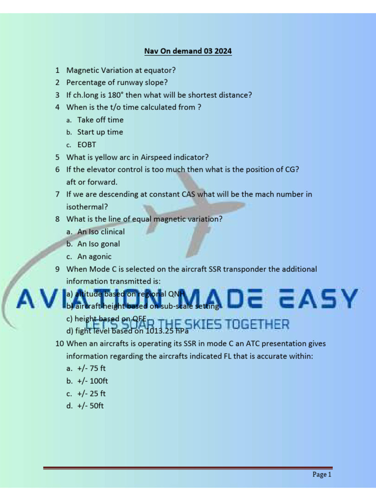 Navigation OD 03 2024 | PDF | Radar | Aviation