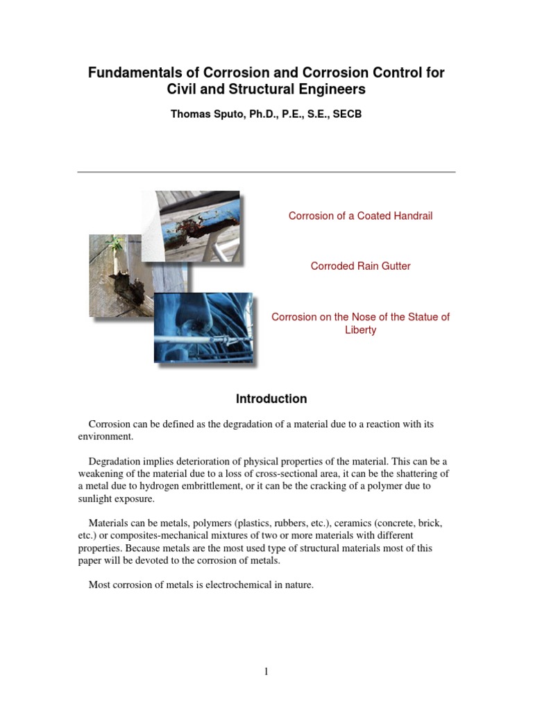 Corrosion Fundamentals for Engineers | PDF | Corrosion | Redox