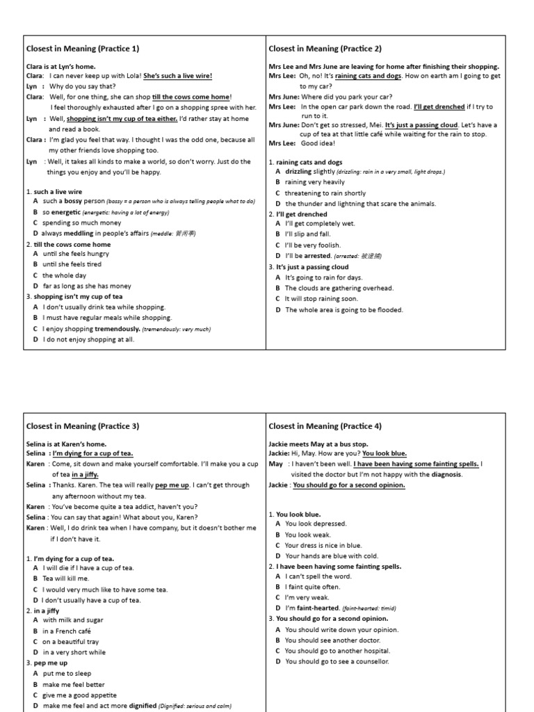 Closest in Meaning 10 June | PDF