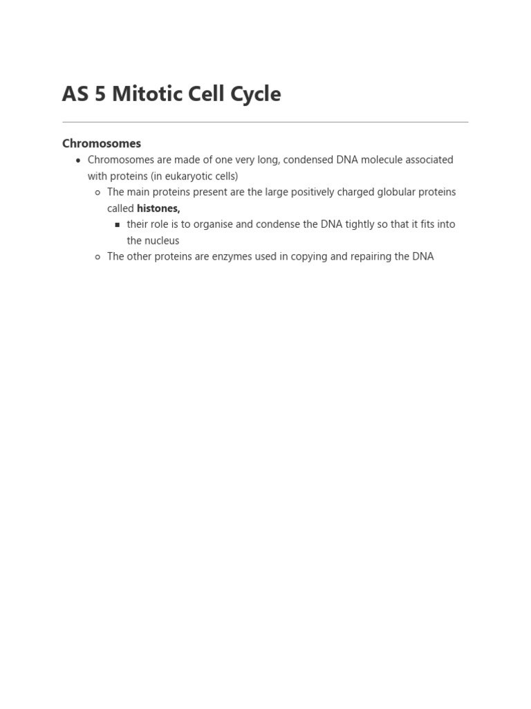 AS 5 Mitotic Cell Cycle | PDF | Mitosis | Chromosome