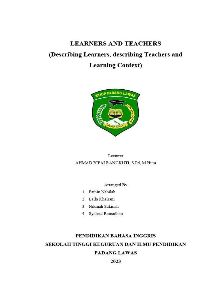 Learners and Teachers | PDF | Teachers | Learning